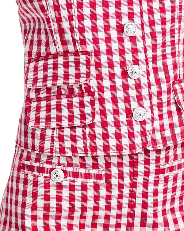 Cinq À Sept Mini Gingham Denim Lovina Top