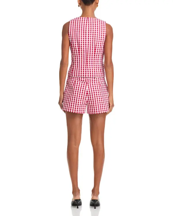 Cinq À Sept Mini Gingham Denim Lovina Top
