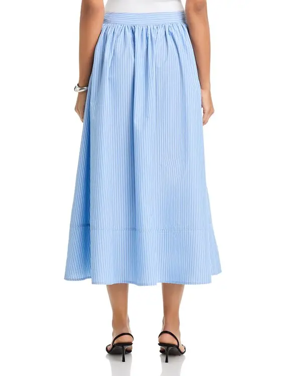 Cinq À Sept Matilda Embroidered Striped Skirt