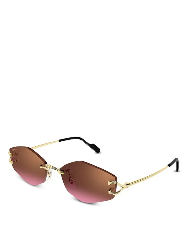 CARTIER Geometric Sunglasses - Gold/pink