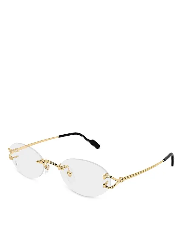 CARTIER 52mm Round Frame Glasses - Gold/grey