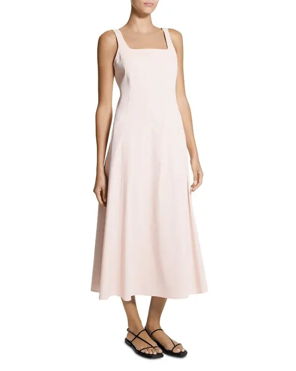 Theory Square Neck Maxi Dress - Warm Pink