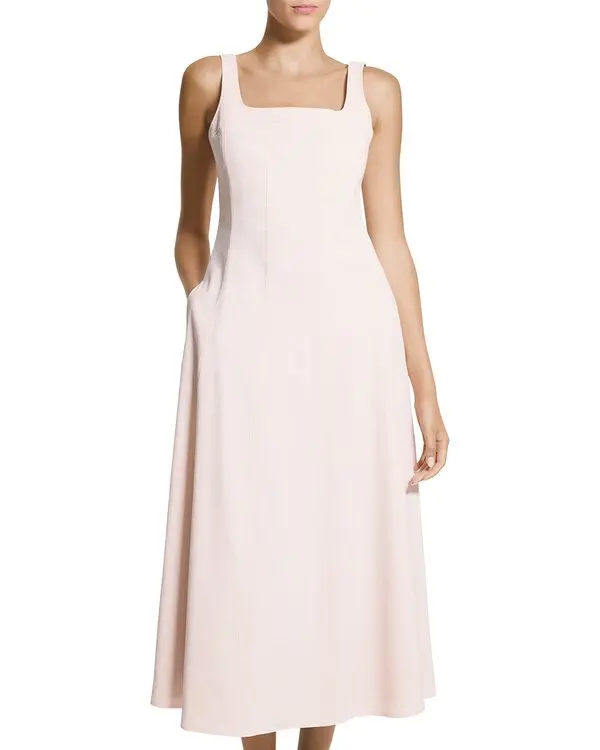 Theory Square Neck Maxi Dress - Warm Pink