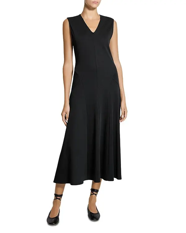Theory V-neck Midi Dress