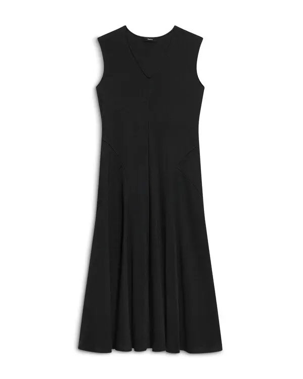 Theory V-neck Midi Dress