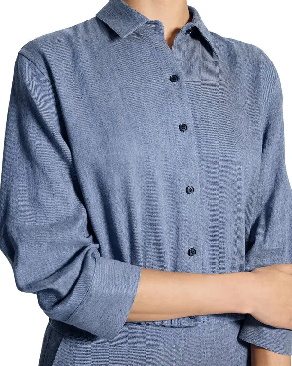 Theory Cropped Denim Shirt - Light Denim