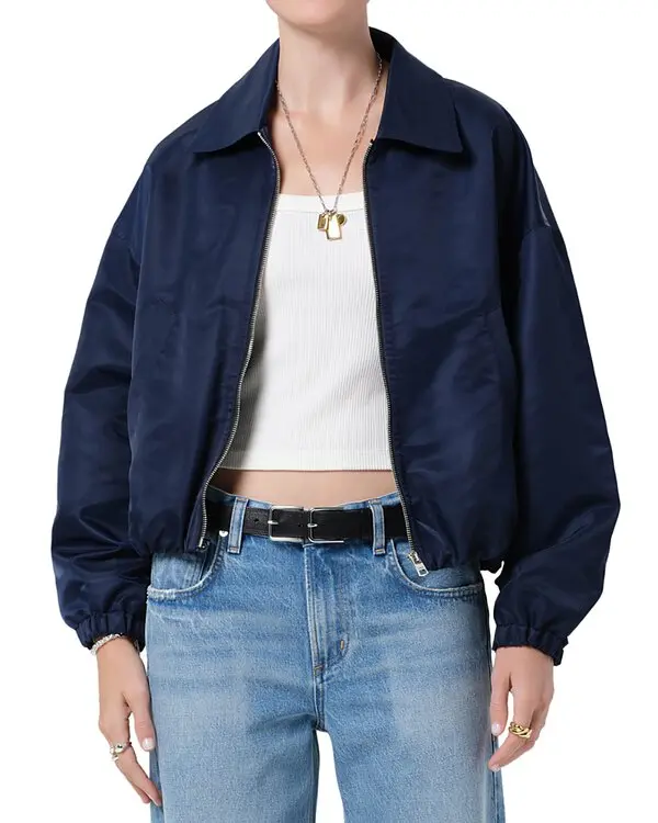Citizens Of Humanity Bubble Hem Bomber Jacket - Navy