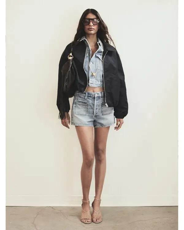 Citizens Of Humanity Bubble Hem Bomber Jacket - Navy