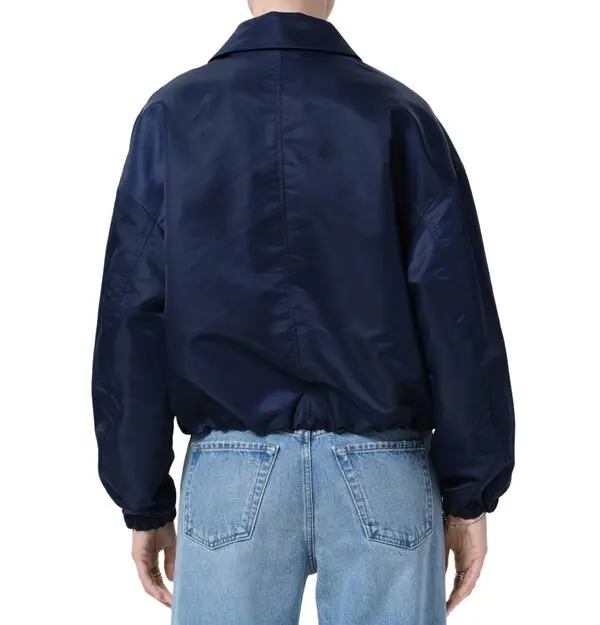 Citizens Of Humanity Bubble Hem Bomber Jacket - Navy