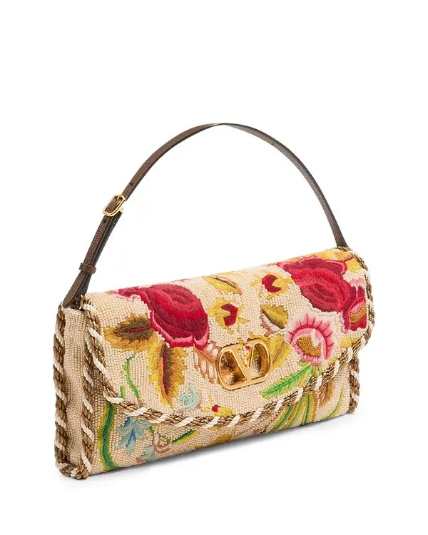 Valentino Garavani Devain Vlogo Embroidered Small Shoulder Bag