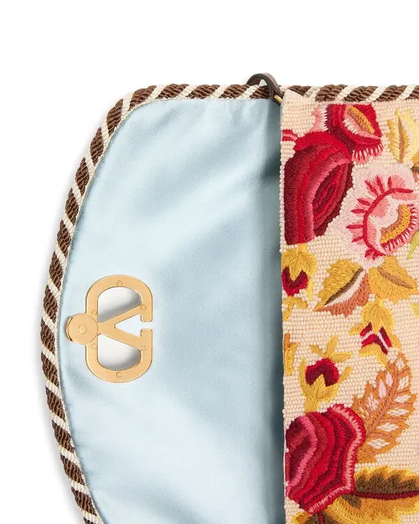 Valentino Garavani Devain Vlogo Embroidered Small Shoulder Bag