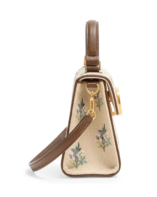 Valentino Garavani Small Embroidered Linen Handbag