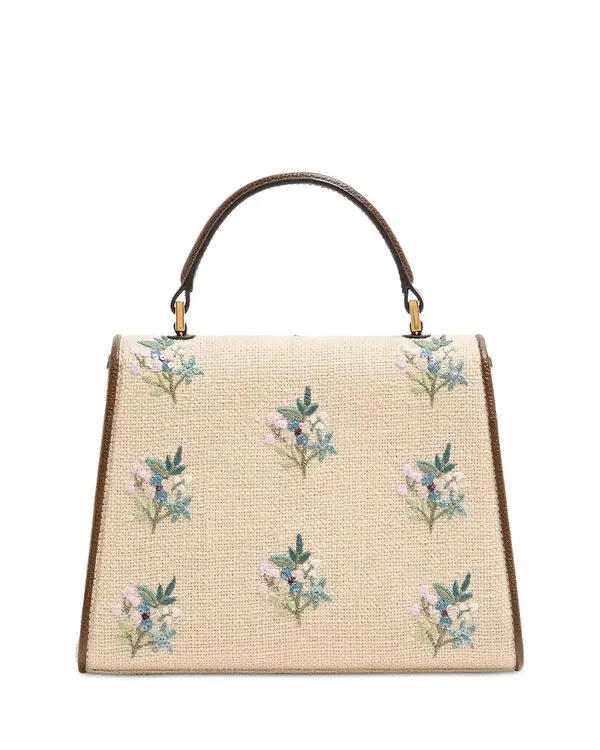 Valentino Garavani Small Embroidered Linen Handbag