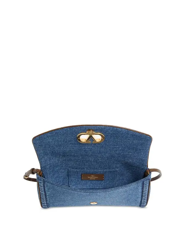 Valentino Garavani Devain Vlogo Small Shoulder Bag - Denim