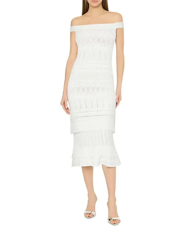 MILLY Maven Ruffle Midi Dress