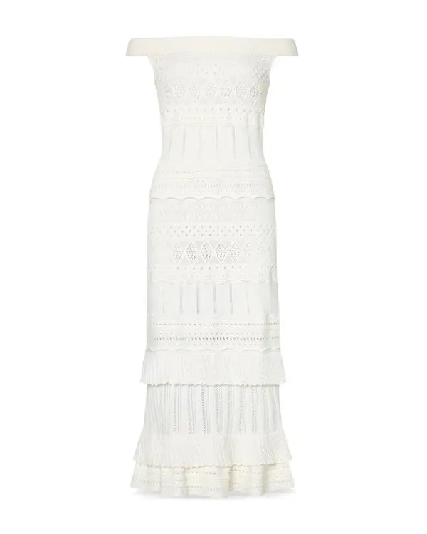 MILLY Maven Ruffle Midi Dress