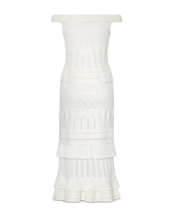 MILLY Maven Ruffle Midi Dress