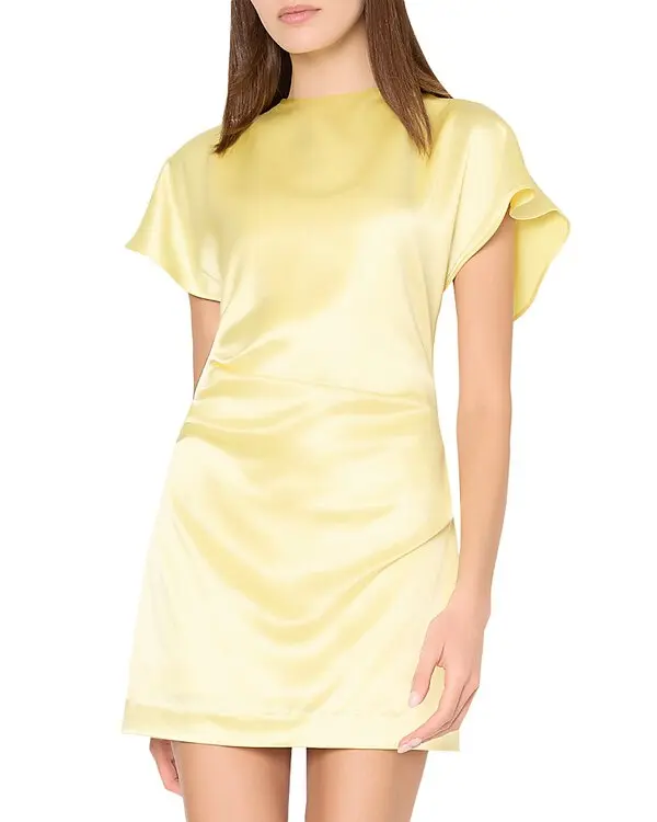 MILLY Kora Hammered Satin Mini Dress