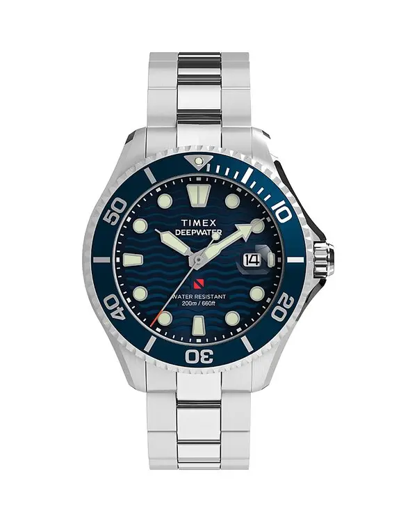 TIMEX Deepwater Meridian 200 Watch, 44mm - Stainless Steel