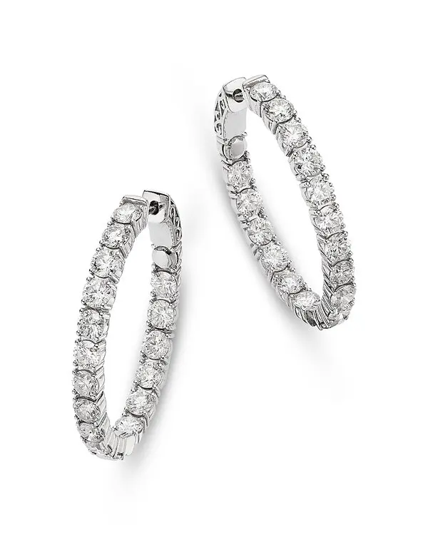 Bloomingdale'S 5.0 Tcw Lab Grown Diamond Hoop Earrings In 14k Gold - White