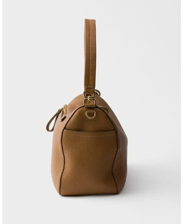 Prada Medium Leather Shoulder Bag - Brown