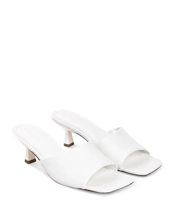 Sandro Leather Slides - White