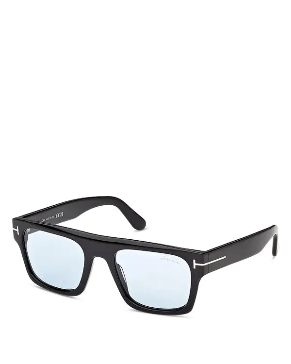 TOM FORD Square Sunglasses 53mm - Shiny Black/blue