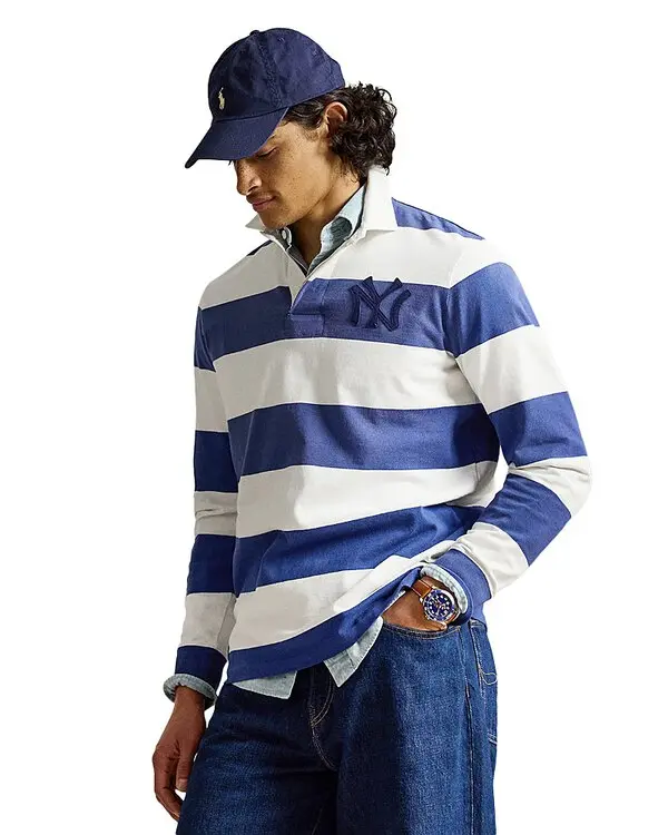 Polo Ralph Lauren New York Yankees Striped Rugby Shirt - Blue/white