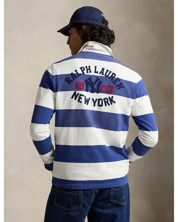 Polo Ralph Lauren New York Yankees Striped Rugby Shirt - Blue/white