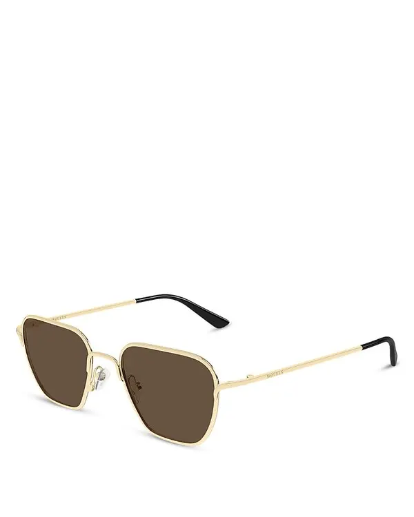 Alexander McQueen Square Sunglasses, 50mm - Gold/brown
