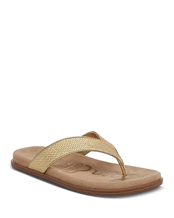 Sam Edelman Lila Flip Flops - Amber Gold
