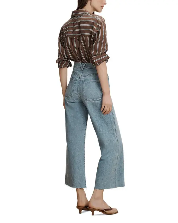 Veronica Beard Taylor High-rise Cropped Wide Leg Jeans