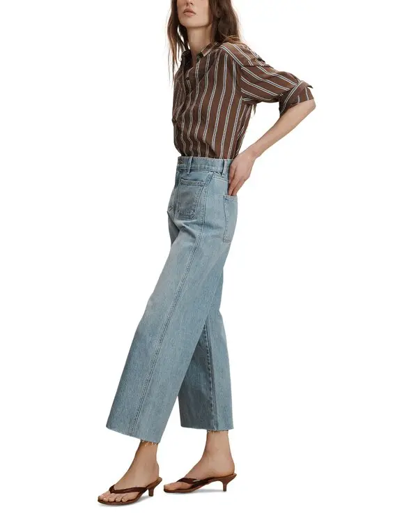 Veronica Beard Taylor High-rise Cropped Wide Leg Jeans