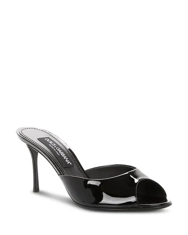 Dolce & Gabbana Patent Leather High Heel Slides