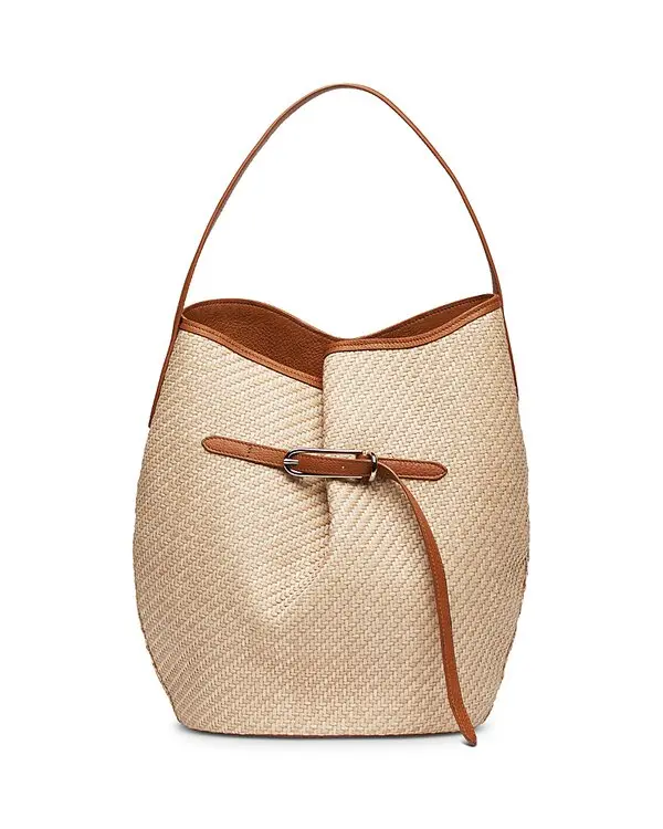 LIFFNER Large Belted Bucket Bag - Beige