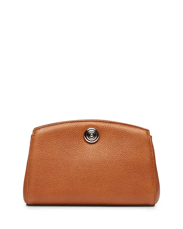 LIFFNER Small Pushlock Leather Clutch - Brown