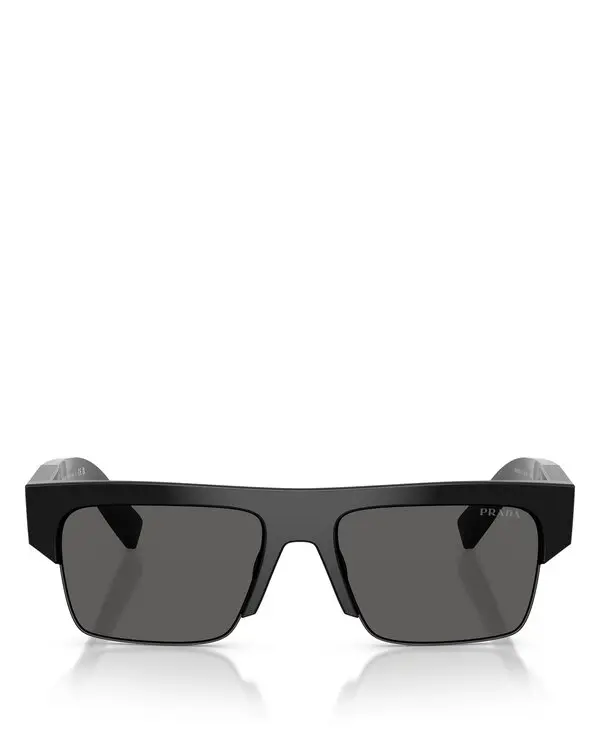 Prada Rectangular Sunglasses, 55mm - Black
