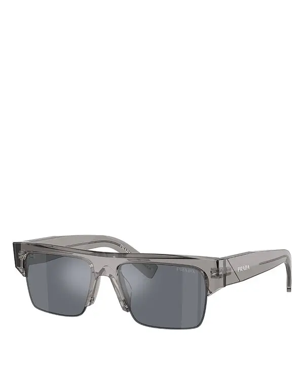 Prada Rectangular Sunglasses, 55mm - Blue Silver
