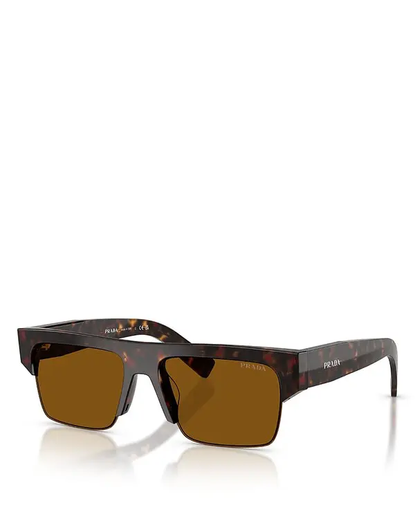 Prada Rectangular Sunglasses, 55mm - Tortoise