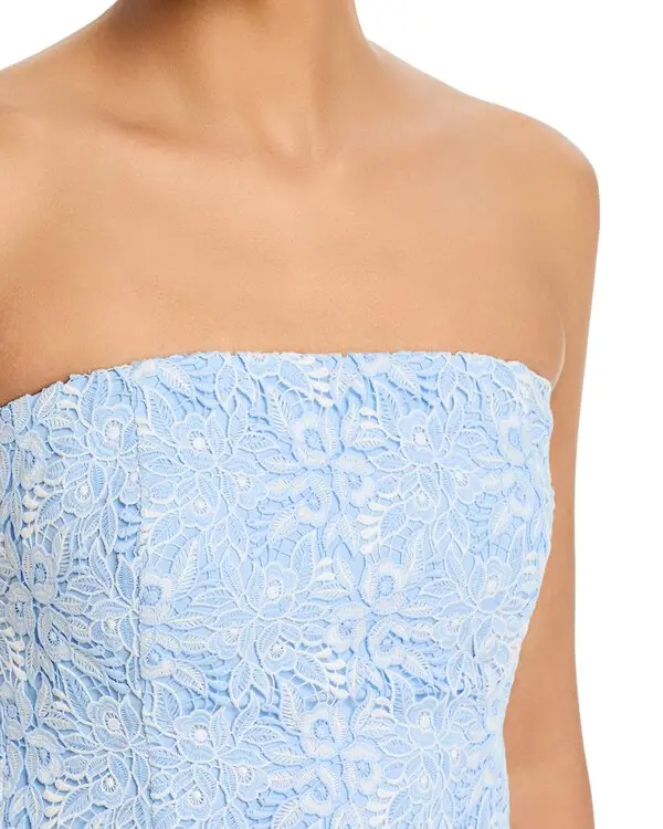 Generation Love Cody Two Tone Lace Pleat Dress - Light Blue/white
