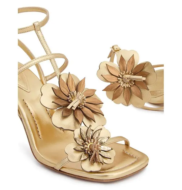 Zimmermann Belara 85 Embellished Sandals - Gold