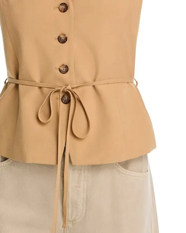 Rag & Bone Paulette Linen Vest - Fawn