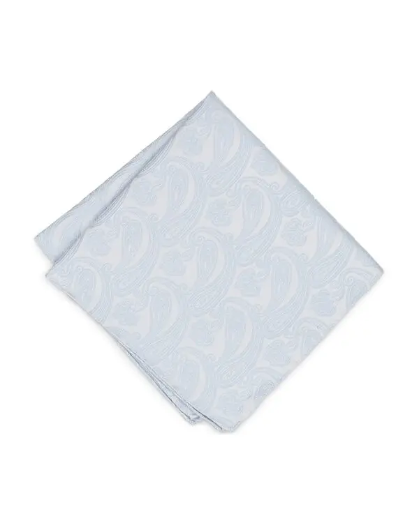 Thomas Pink Paisley Silk Pocket Square - Light Blue