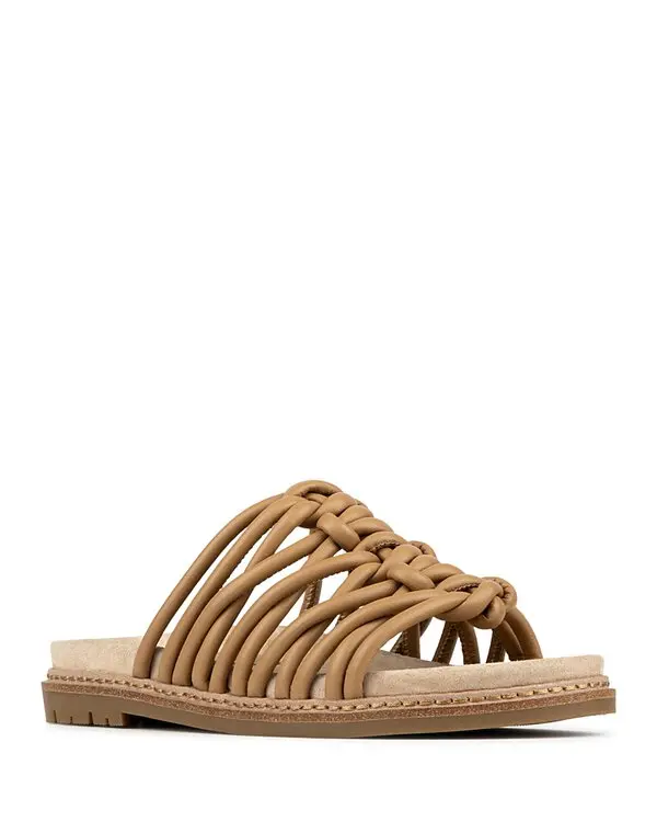 DONALD PLINER Strappy Slide Sandals - Camel