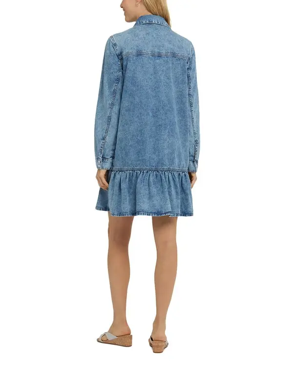 NYDJ Ruffle Hem Denim Shirtdress