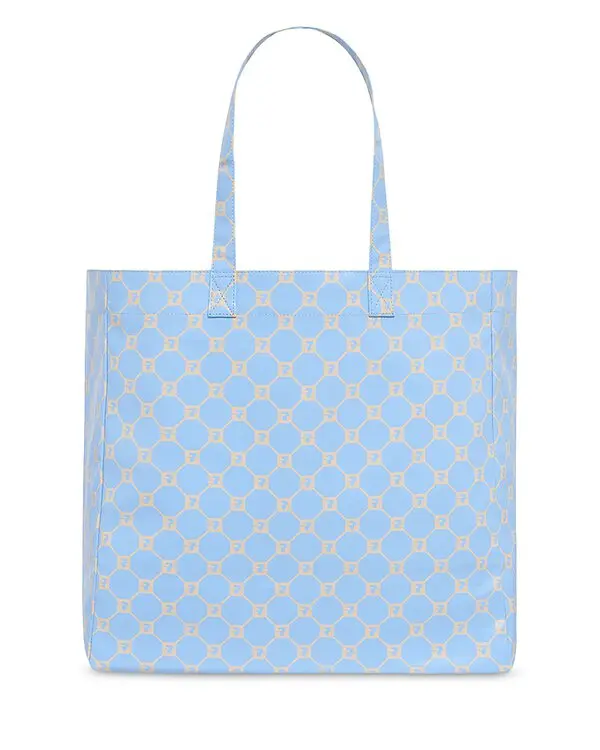 Gerard Darel Lola Monogrammed Canvas Tote Bag - Sky/vanilla