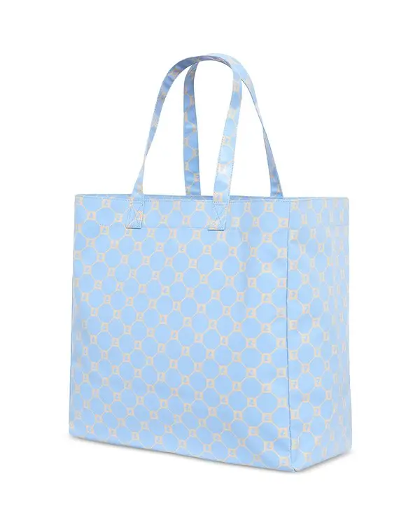 Gerard Darel Lola Monogrammed Canvas Tote Bag - Sky/vanilla