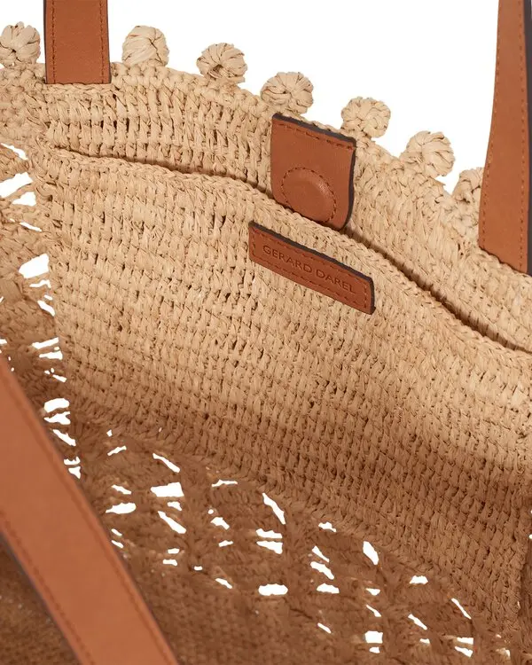Gerard Darel Sandra Crochet Raffia Tote Bag