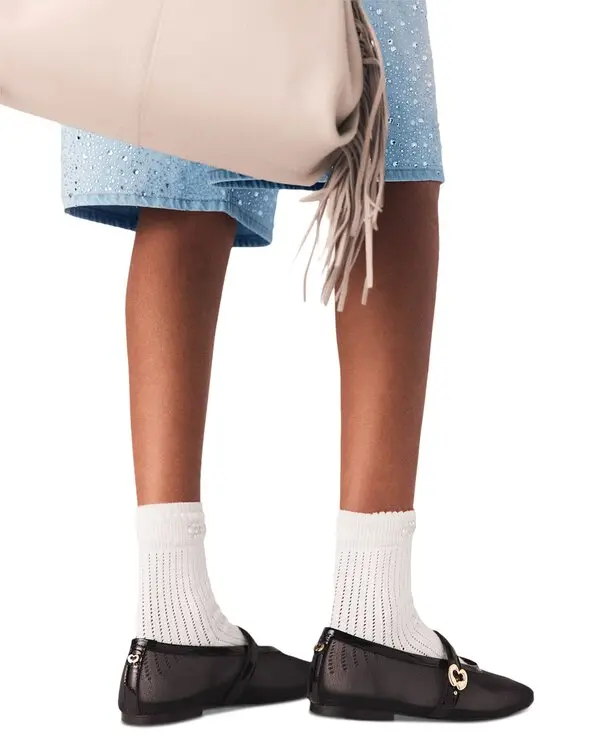 Maje Mesh Ballet Flats