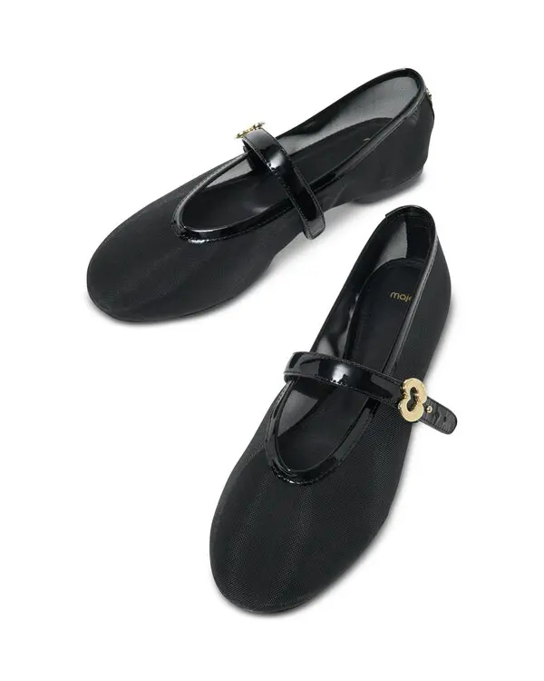 Maje Mesh Ballet Flats